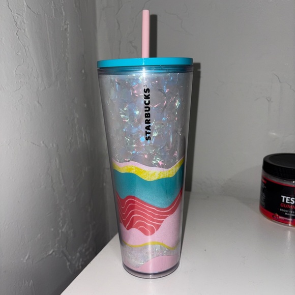 Starbucks | Kitchen | Starbucks Colorful Tumbler With Straw | Poshmark